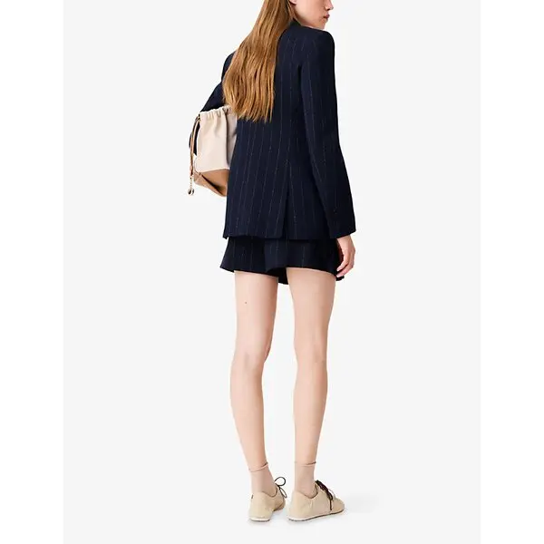 Maje Pinstriped Double-breasted Woven Blazer
