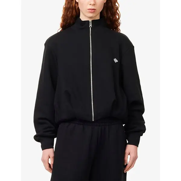 THE COUTURE CLUB Funnel Neck Balloon Hem Cotton Jacket - Black