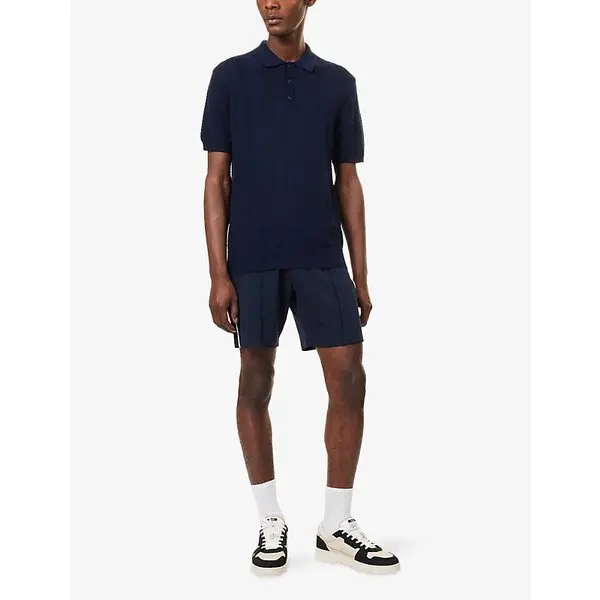 ARNE Arles Wave Textured Woven Polo Shirt