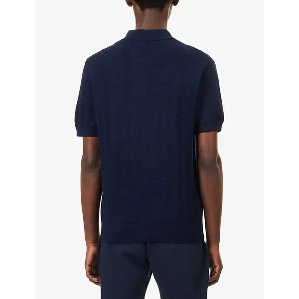 ARNE Arles Wave Textured Woven Polo Shirt