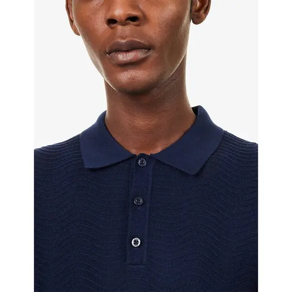 ARNE Arles Wave Textured Woven Polo Shirt
