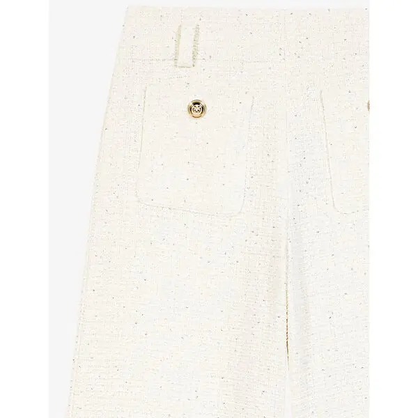 Maje High-rise Straight-leg Tweed Cotton-blend Trousers
