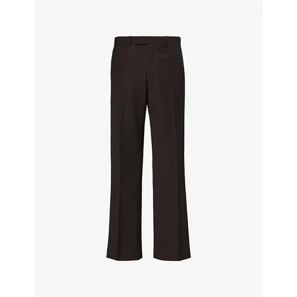 WALES BONNER Alto Satin-trim Wool Tuxedo Trousers - Brown