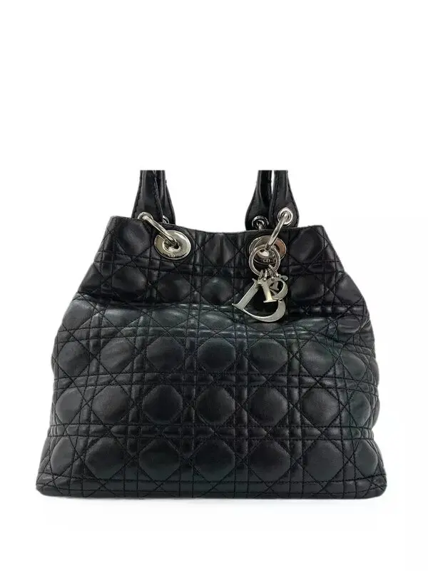 Dior 2010s Cannage Hand Bag - Black
