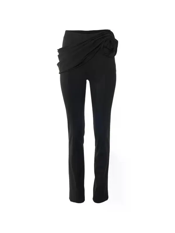 Carolina Herrera Rosette-sash Skinny Trousers - Black