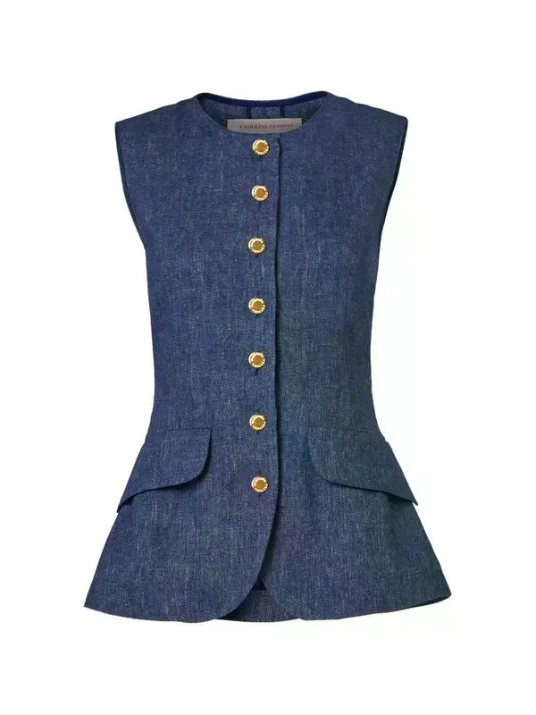 Carolina Herrera Buttoned Peplum Top
