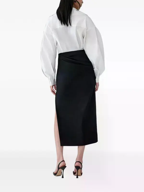 Carolina Herrera Rosette-detail Draped Midi Skirt