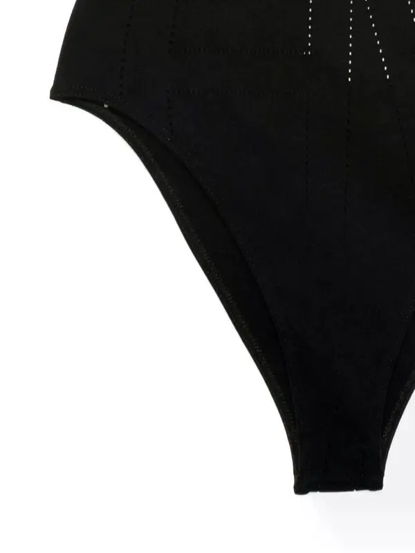 TOTEME Monogram Pointelle-knit Swimsuit