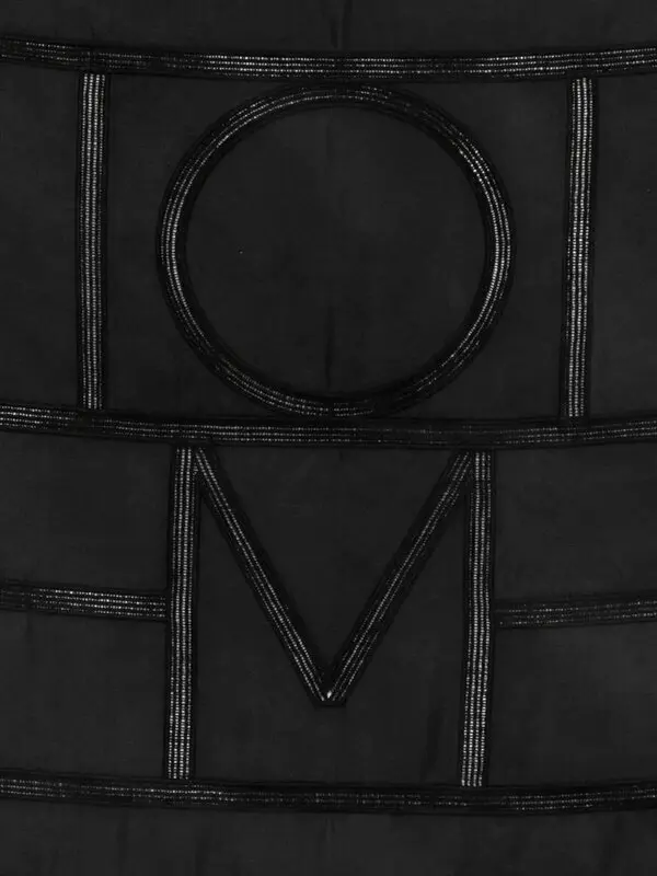 TOTEME Monogram Crochet Silk Scarf - Black