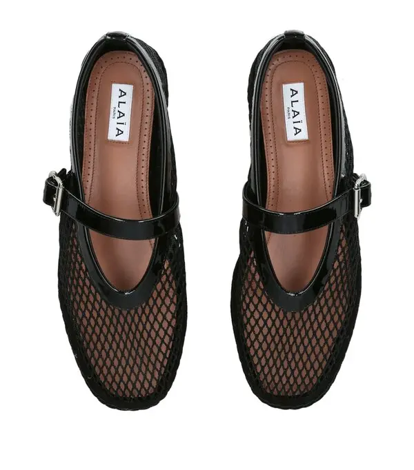 Alaïa Patent Leather Mesh Espadrilles