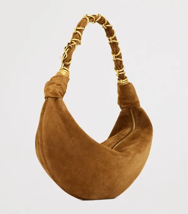Saint Laurent Small Suede Amalia Shoulder Bag - Beige