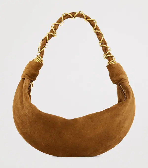 Saint Laurent Small Suede Amalia Shoulder Bag - Beige