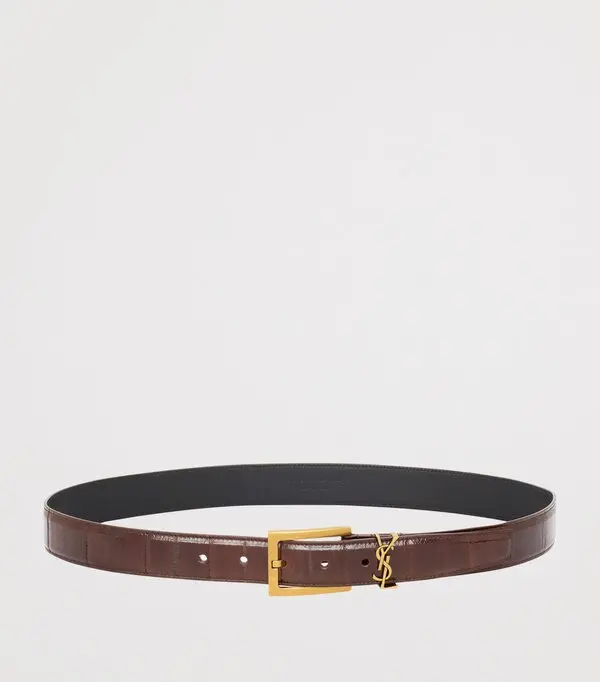 Saint Laurent Eeel Skin Cassandre Belt