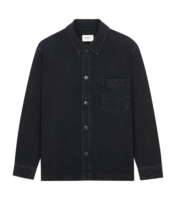 Saint Laurent Cotton Cassandre Overshirt - Grey