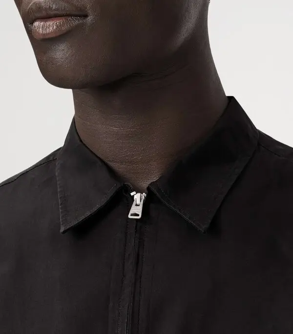 ALLSAINTS Embroidered Zip-up Shirt