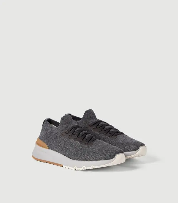 Brunello Cucinelli Chiné-knit T-sole Sneakers