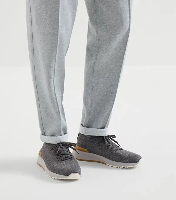 Brunello Cucinelli Chiné-knit T-sole Sneakers