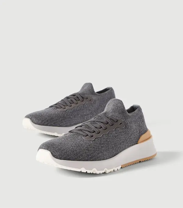 Brunello Cucinelli Chiné-knit T-sole Sneakers