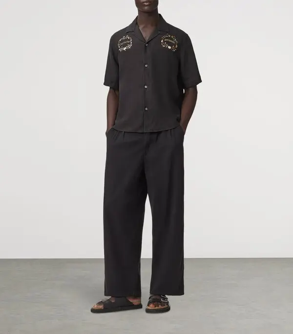 ALLSAINTS Linen Klavicle Bowling Shirt