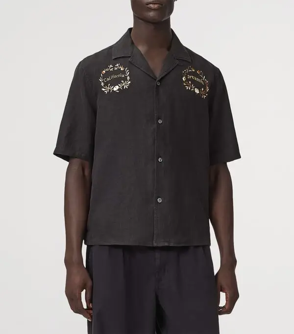ALLSAINTS Linen Klavicle Bowling Shirt