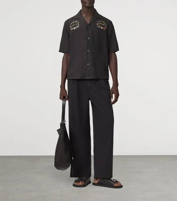 ALLSAINTS Linen Klavicle Bowling Shirt