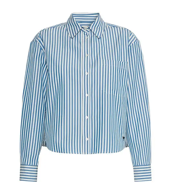 Max Mara Stripe Cropped Shirt - Blue