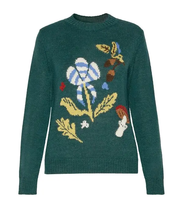 Max Mara Knitted Floral Sweater - Green