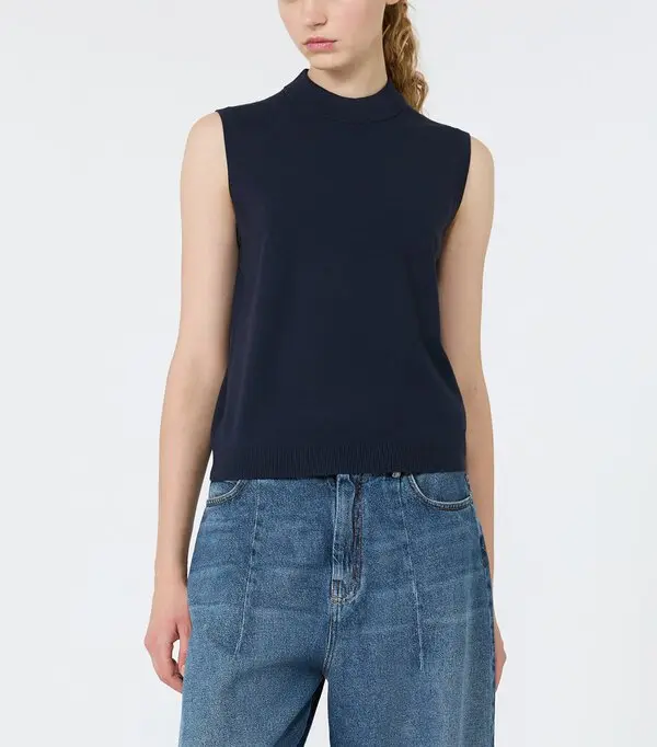 Max Mara Sleeveless High-neck Sweater