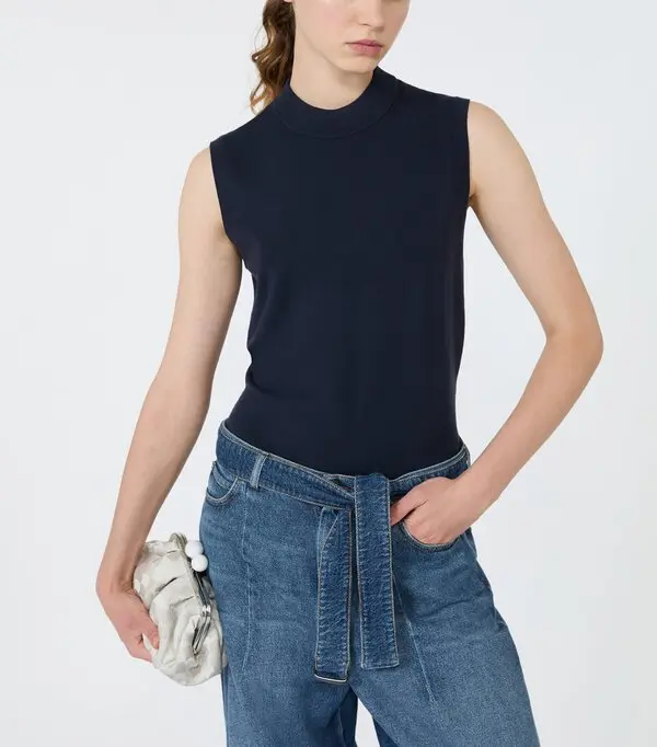 Max Mara Sleeveless High-neck Sweater