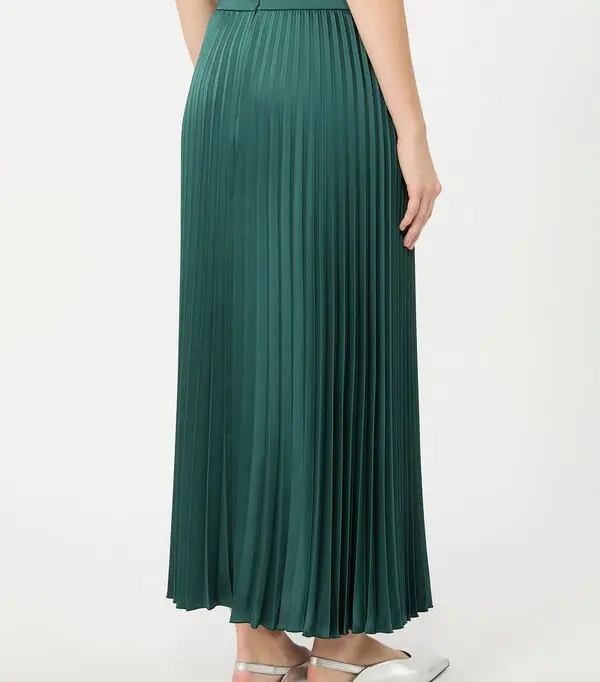 Max Mara Satin Pleated Maxi Skirt