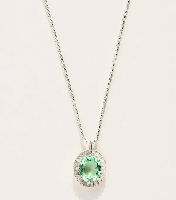 BLEUE BURNHAM Sterling And Sapphire Pleated Pendant Necklace - Silver