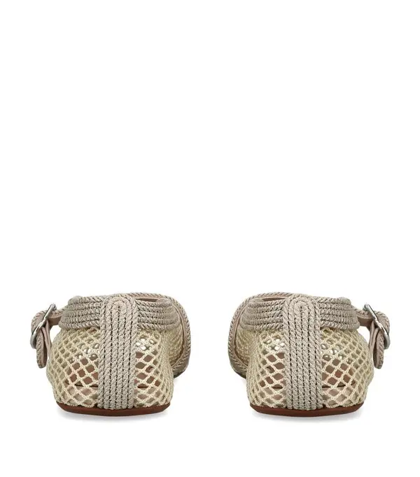Alaïa Mesh Ballet Flats - Beige