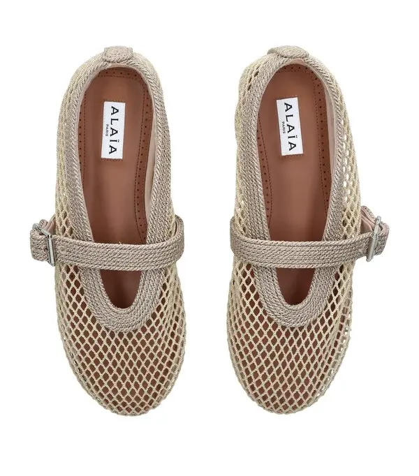 Alaïa Mesh Ballet Flats - Beige
