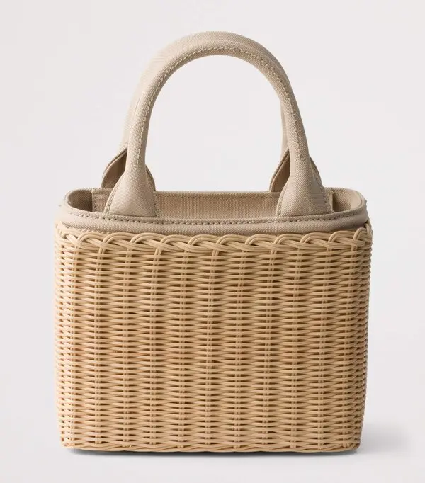 Prada Small Wicker Top-handle Bag