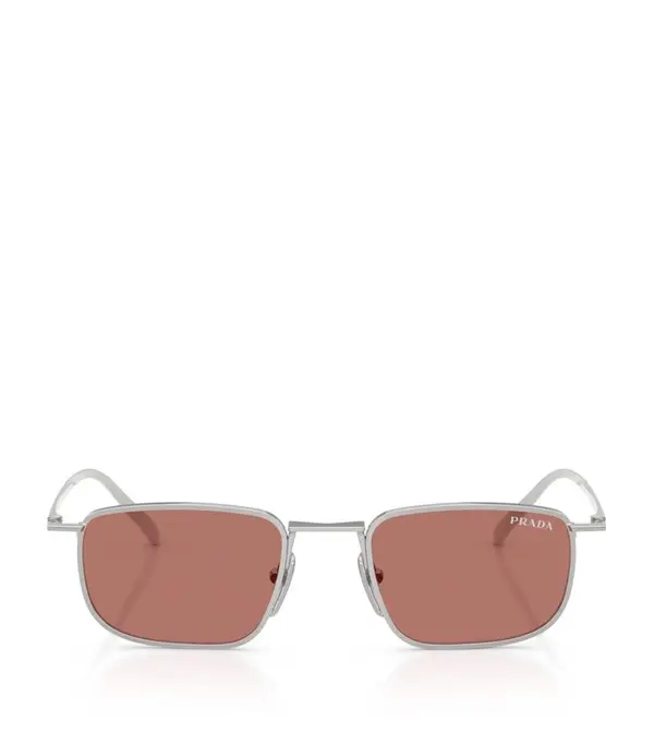 Prada Metal Pillow Sunglasses - Silver