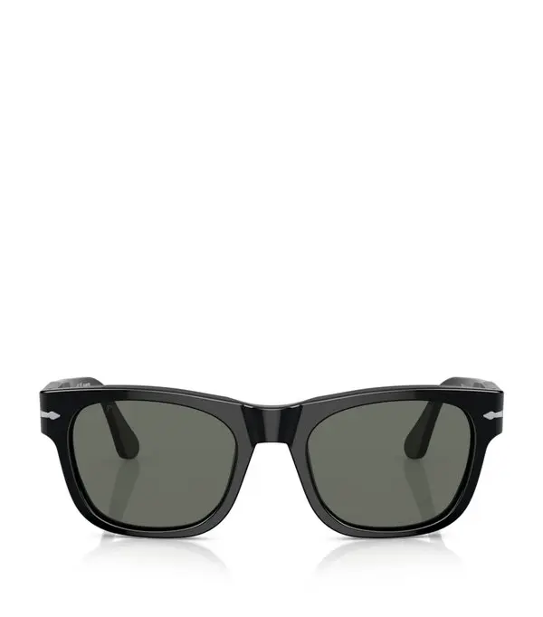 Persol Acetate Rectangle Sunglasses - Black