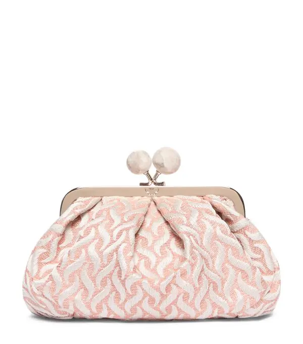 Max Mara Woven Jacquard Pasticcino Clutch Bag - Pink