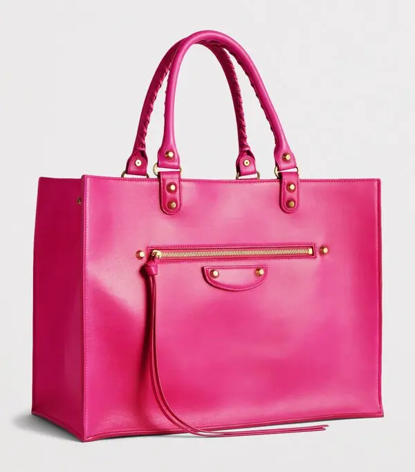 Balenciaga Large Leather Le City Tote Bag - Pink