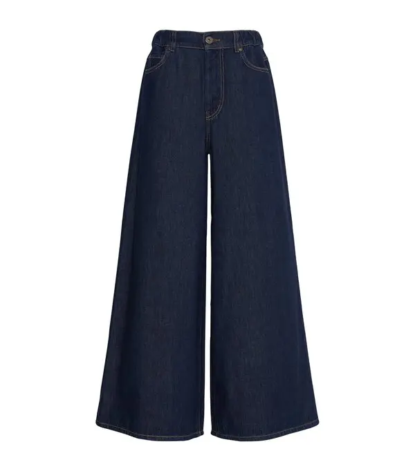 Max Mara High-rise Wide-leg Jeans - Navy