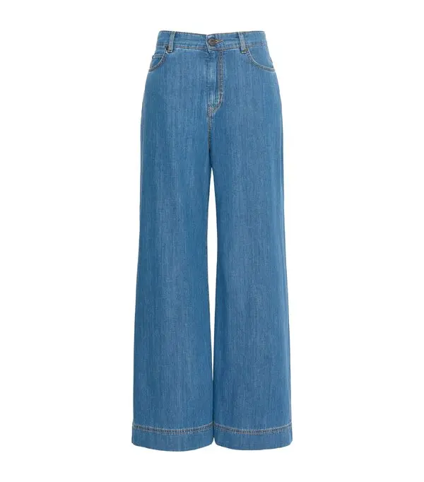 Max Mara High-rise Wide-leg Jeans - Navy