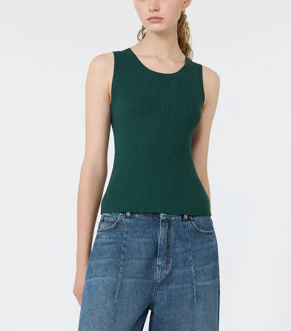 Max Mara Rib-knit Tank Top - Green