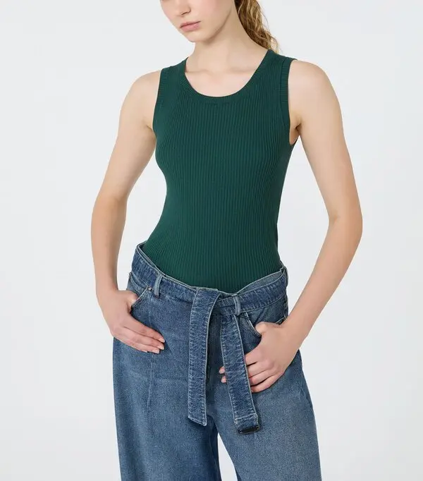 Max Mara Rib-knit Tank Top - Green