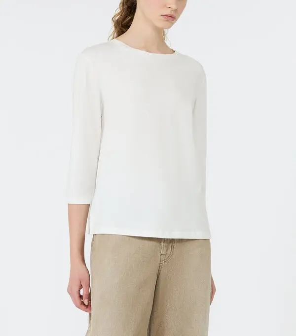 Max Mara Stretch-cotton Long-sleeve T-shirt - White