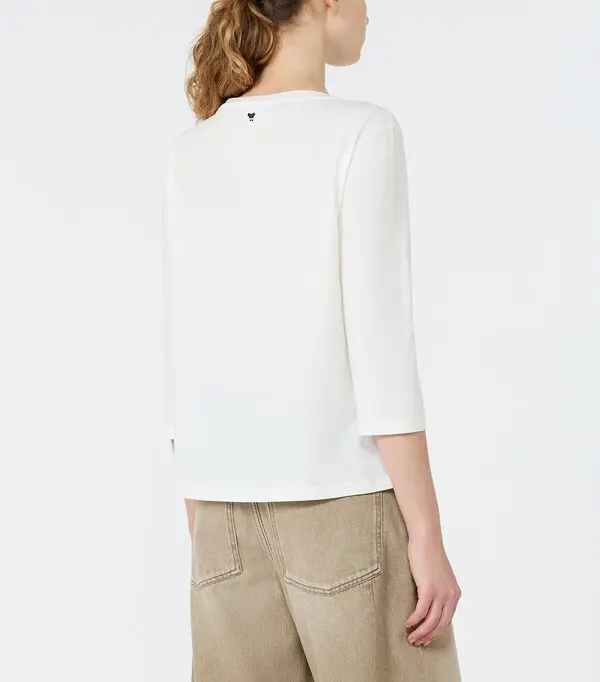 Max Mara Stretch-cotton Long-sleeve T-shirt - White