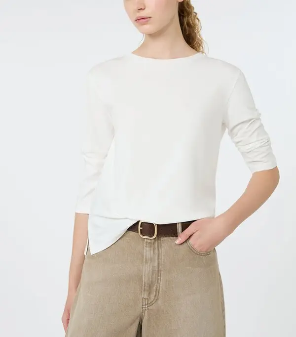 Max Mara Stretch-cotton Long-sleeve T-shirt - White