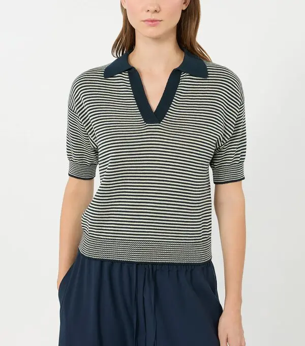 Max Mara Cotton Stripe Short-sleeve Sweater