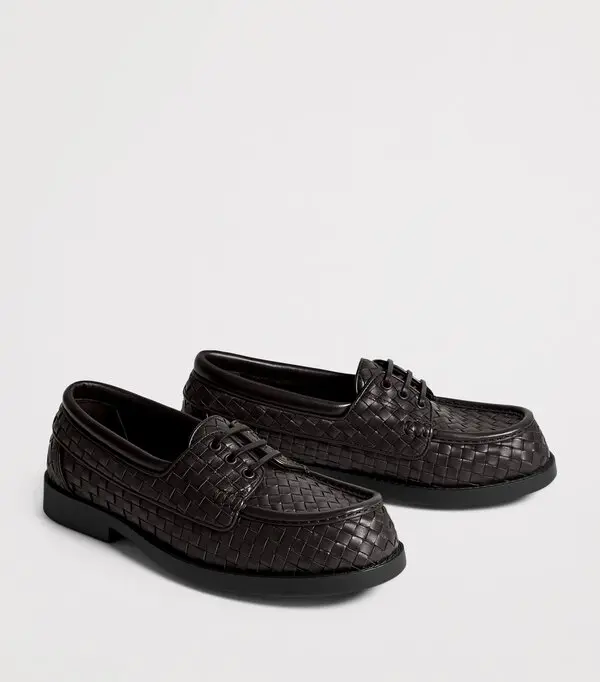 Bottega Veneta Intrecciato Leather Lace-up Loafers
