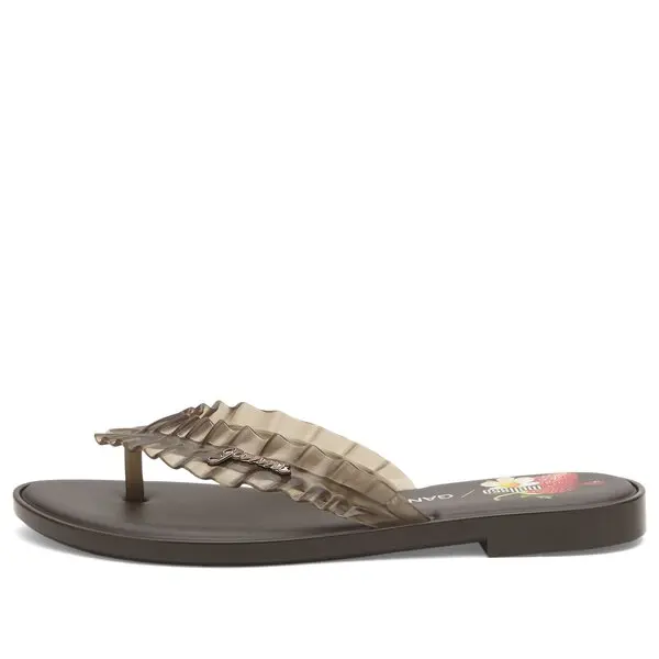 Melissa X Ganni Leopard Flip Flop Slim - Brown