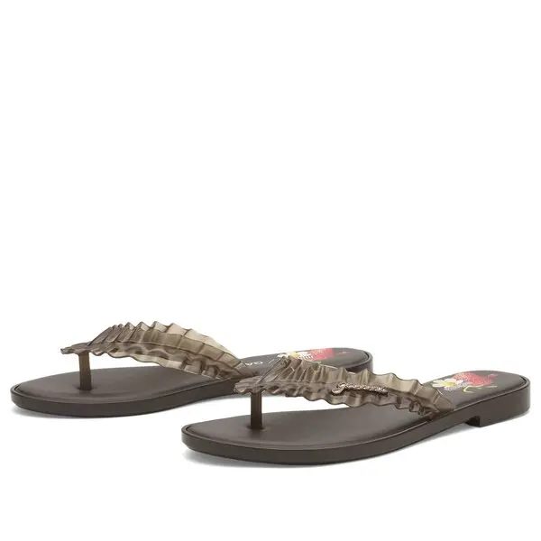 Melissa X Ganni Leopard Flip Flop - Brown