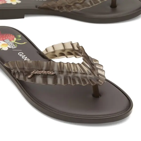 Melissa X Ganni Leopard Flip Flop - Brown